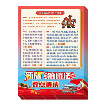 2022年全国安全生产月  119消防日宣传招贴橱窗壁报小手册宣传单折页 ZAX0113 新版消防法要点解读宣传单100张
