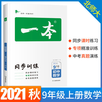2021秋一本初中数学九年级同步训练上册 BS北师大版 初中生中考数学辅导练习题 初三9年级数学上册题库教辅书籍总复习资料 正版