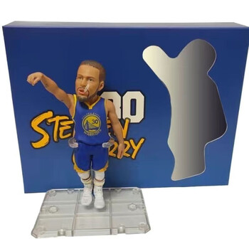 【球迷推荐】NBA篮球巨星库里詹姆斯哈登手办模型雕像摆件公仔送男生生日情人节礼物汤普森 库里（标准款＋彩盒）