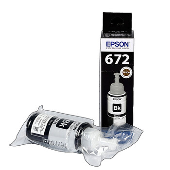 【爱普生6721】爱普生 T6721 原装墨水L221/L363/L351/L565/L455墨仓连供打印机墨盒 墨仓式打印机墨水T672黑色 ...