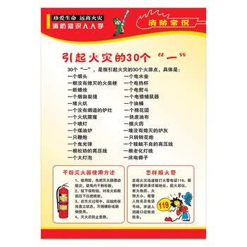 消防安全宣传画挂图海报消防规章制度牌消防安全告知书四个能力墙贴画贴纸VCH VCH04 消防常识 120*80厘米 覆膜防水PP贴纸