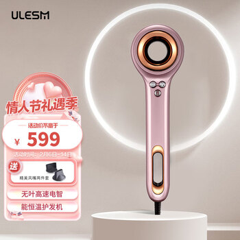 【ULESMWY602】ULESM 尤勒斯电吹风机家用 中空无叶负离子护发大功率速干低噪音智能恒温电吹风 樱花粉 WY602【行情 报价 价格 评测】-京东