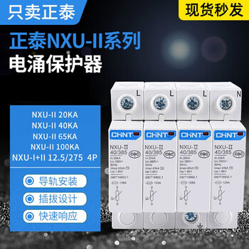 防雷器NXU-II 20 40 65 100KA一级浪涌NXU-I+II 12.5/275 4P NXU-IIG.20KA/275V.2P ...