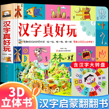 德国专注力训练大书2-3-6岁亲子游戏绘本幼儿思维训练养成大画册 儿童早教启蒙书籍幼儿园宝宝益智迷宫 汉字真好玩-立体翻翻书