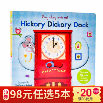 小老鼠大钟Sing Along with Me Hickory Dickory Dock英文原版绘本欧美经典儿歌童谣机关操作书幼儿启蒙读本