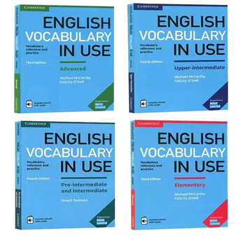 剑桥英语English Vocabulary in Use原版进口词汇学习工具书初中高级4本英文英式 剑桥全4本词汇书