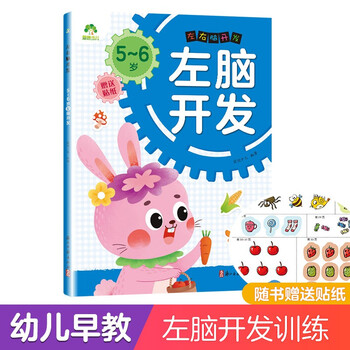 爱德少儿幼儿早教左脑右脑开发童书绘本 5-6岁思维训练游戏书 左脑开发