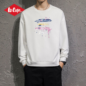 Lee Cooper卫衣男潮牌圆领2023春秋季美式重磅男士宽松长袖T恤打底衫上衣服 L003 白色圆领 XL【图片 价格 品牌 报价】-京东