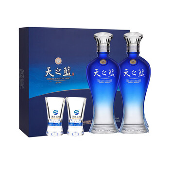 【洋河洋河蓝色经典天之蓝52度礼盒装480ml*2瓶白酒】洋河蓝色经典天之蓝52度礼盒装480ml*2瓶白酒【行情 报价 价格 评测】-京东