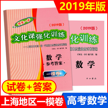 2019版上海高考一模卷 数学 试卷+答案 一步文化课强化训练一模卷 上海市各区高三学期期末质量抽查
