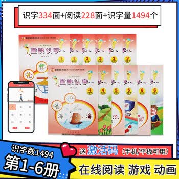 直映认字全套教材识字卡片启蒙幼儿园宝宝早教认知卡网红认字神器 第1-6册：识字与阅读