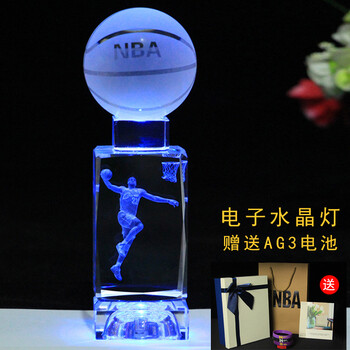 【球迷推荐 免费刻字】科比手办生日礼物送男友NBA詹姆斯库里篮球摆件初高中男生成人礼物 詹姆斯库里水晶灯+包装