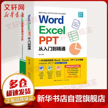 word excel ppt从入门到精通+Excel数据处理与分析 excel教程函数公式大全 学电脑办公软件教程书wps教程表格制作office书籍零基础