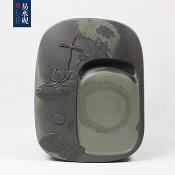 国家非遗易水砚台《小荷》文房四宝礼品收藏砚学生砚墨块砚台原石