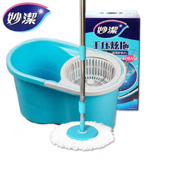 妙洁拖把免手洗不湿手炫拖双炫单炫手压平巧 旋转甩水MOAH1 蓝色手压三代带桶全套【图片 价格 品牌 报价】-京东