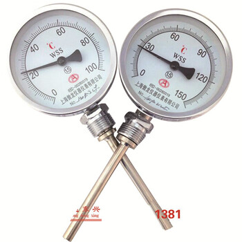 适用上海傲龙 天川 WSS411 401不锈钢双金属温度计 耐震温度计 0-150度插深100mm【图片 价格 品牌 报价】-京东