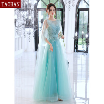 TAO HAN主持人晚礼服女2023新款气质声乐艺考仙气小众感大合唱演出服 677薄荷绿 xl【图片 价格 品牌 报价】-京东