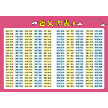 小学生速记表 近义词表
