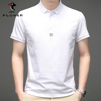 【PLOVER短袖T恤】PLOVER短袖t恤男 2022夏季百搭纯色翻领POLO体恤衫男休闲上衣男装打底衫 白色 2XL【行情 报价 价格 ...
