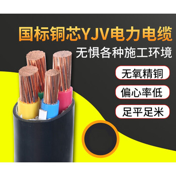 国标铜芯YJV2/3/4/5芯10/16/25/35平方三相四线工程电力电缆电线 国标YJV2芯10平方(10米)【图片 价格 品牌 报价】-京东