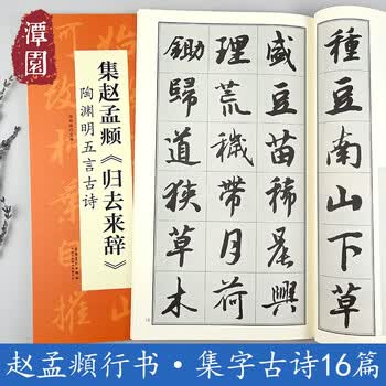 集赵孟頫归去来辞陶渊明五言古诗翰墨诗词大汇中国历代名碑名帖米字格单字放大学生初学入门隶书毛笔书法字帖 集赵孟頫归去来辞陶渊明五言古诗