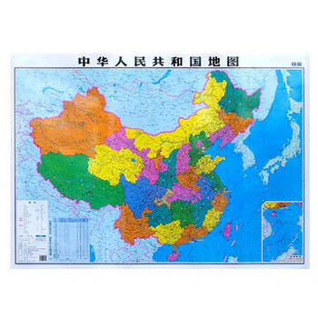 年新版中国中华人民共和国地图中国地图+世界地图105*75CM灰杆挂图防水两面覆膜高清地图 中华人民共和国地图（加厚版 膜图）