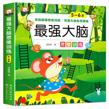 2-3-4-5-6岁儿童左右大脑开发 全脑思维训练大脑潜能开发游戏书 专注力思维力观察力训练宝宝书籍 强大脑思维训练-5-6岁