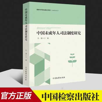 中国未成年人司法制度研究 孙谦 未成年人保护相关法律制度 未成年人公益诉讼制度 中国检察出版社