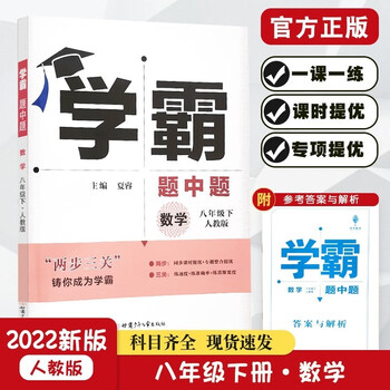 2022新版 学霸题中题数学八年级下册北师大版BS初中生8年级下册北师版数学同步课本练习题学霸课时作业本练习册初中初二资料辅导书 学霸题中题数学八年级下册人教版RJ