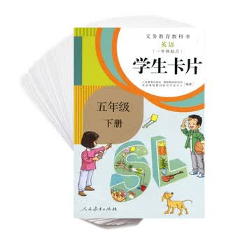 学生用小学英语单词卡片123456年级上册 人教版一起新起点同步小卡片 5五年级下册