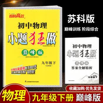 【上下册自选】恩波初三小题狂做九年级上下册巅峰提优同步9年级上下册 小题狂做版九年级物理下册苏科版 巅峰版