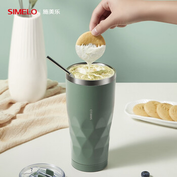 【SIMELO保温杯】SIMELO施美乐咖啡杯车载保温杯男吸管保温水杯成人大容量双层304不锈钢啤酒杯创意600ML抹茶绿【行情 报价 价格 评测】-京东