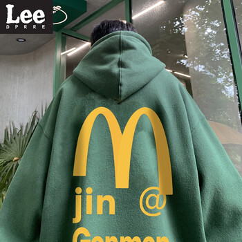 Lee dprre卫衣男美式复古酒红色潮牌重磅麦当劳字母m连帽衫多巴胺秋季穿搭 墨绿色 XL【图片 价格 品牌 报价】-京东