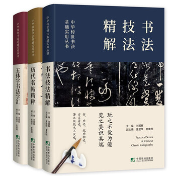 3册套装 中国传世书法技法精解+书法字典+历代名帖鉴赏 楷书行书隶篆草书培训教程