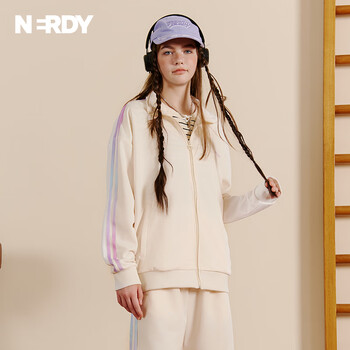 NERDY【双十一预售】2023情侣套装宽松渐变双杠拉链外套韩版ins 奶油色上衣 XS【图片 价格 品牌 报价】-京东