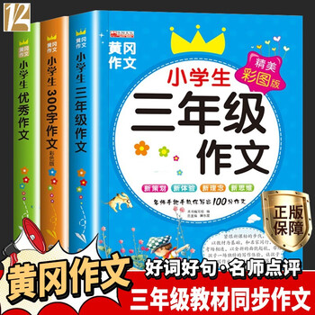 【套装3册】三年级作文书 辅导大全 同步作文选 优秀作文小学生300字作文书本 小学语文作文写作辅导