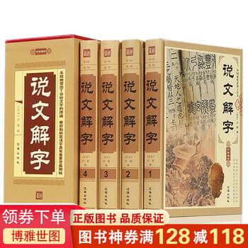 精装全4册 说文解字许慎 语言文字图解说文解字注段玉裁注部首通论说文解字详解部首咬文嚼字中华藏书局文
