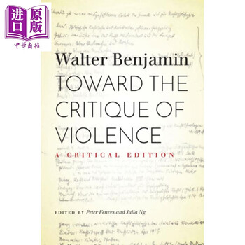 Toward the Critique of Violence英文原版Walter Benjamin