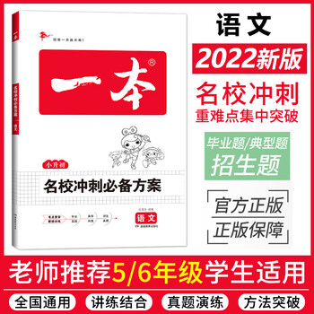 2022新版一本名校冲刺方案 小升初语文 人教版小学六年级升学考试知识大集结 初中毕业专项训练真题卷