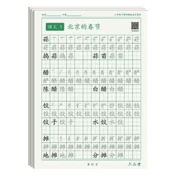 六年级下册小学生语文同步练字帖笔顺笔画练字纸