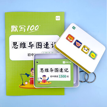 初中英语词汇思维导图词根词缀速记快速记忆1500单词卡片闪卡手卡初中思维导图套装