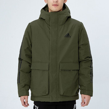 阿迪达斯 （adidas） 棉服羽绒服男 23冬季新款休闲防风保暖连帽棉袄加厚夹克风衣外套 GT1691/军绿色/棉服 M【图片 价格 品牌 ...
