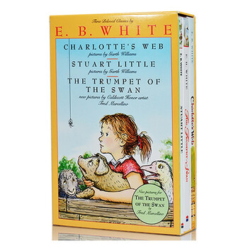 Charlotte's Web 夏洛的网英文原版Stuart Little精灵鼠小弟/吹小号的天鹅 3本套装 夏洛特的网 儿童文学 E.B.White怀特插图版 . 梦想童趣城