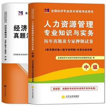 2022中级经济师真题试卷 历年真题+上机题库：人力资源管理(全2册）