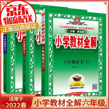 套装 小学教材全解 六年级下册 语文人教、数学人教、英语人教pep 适用于2022春 套装共三册