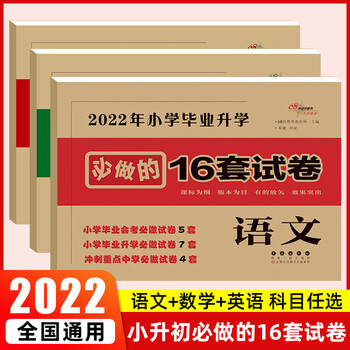 2022新版68所名校2022年小学毕业升学必做的16套试卷卷子语文数学英语人教版小学生上册下册小升 语文