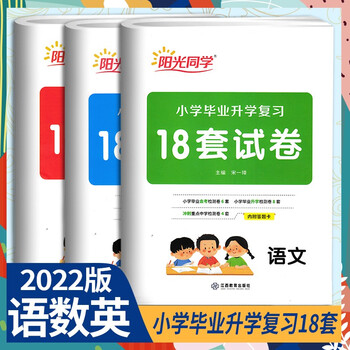 阳光同学小升初复习18套试卷 语数英全套