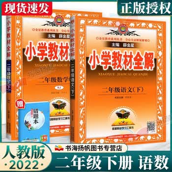 可选】小学教材全解二年级 下册 语数2本【人教版 薛金星部编版课本同步辅导资料书 教材解读
