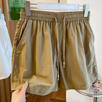 EPWO特300斤洋气宽松休闲运动短裤女夏季显瘦百搭a字 卡其色(优质商城品质) 4XL 建议250-300斤【图片 价格 品牌 报价】-京东