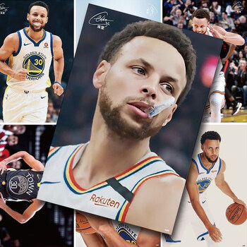 【球星推荐】库里海报 新款NBA勇士队周边斯蒂芬·库里Stephen Curry应援海报库里 库里海报随机8张 其他,其他,10000份